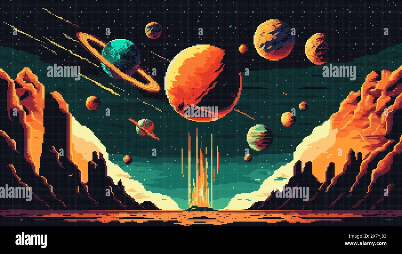 Generative AI, space planets and galaxy universe landscape, vector AI ...