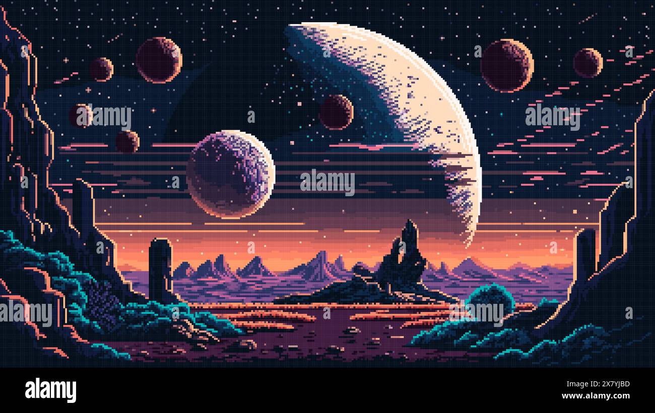 Retro 8 bit surface Stock Vector Images - Alamy