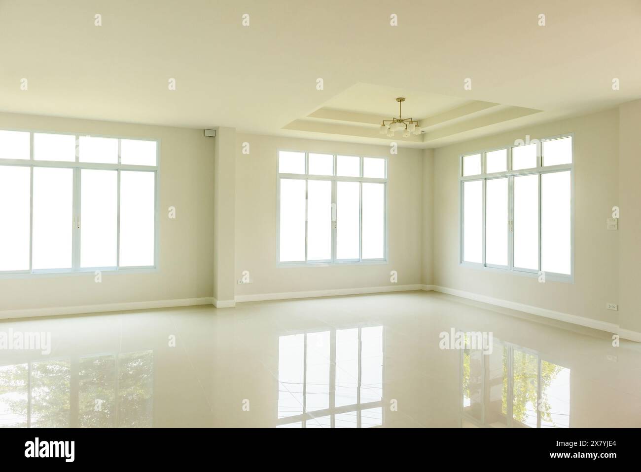 Empty living room interior with isolated window frame Stock Photo - Alamy