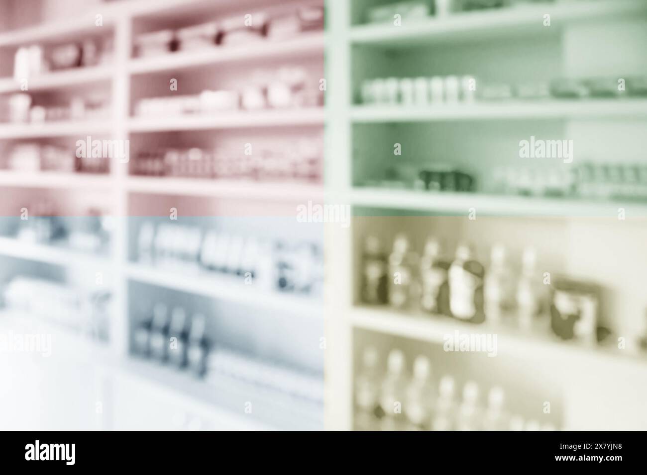 pharmacy shelves filled with medication blur background Stock Photo - Alamy