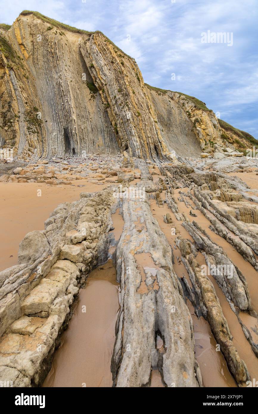 Whimsical erosive, sedimentary rock formations on Portio Beach with its ...