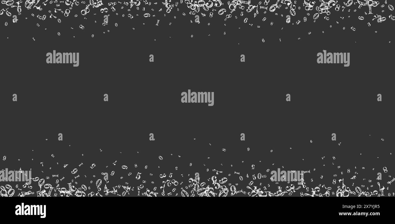 Flying digits and numbers. School math notebook cover. Back to school ...