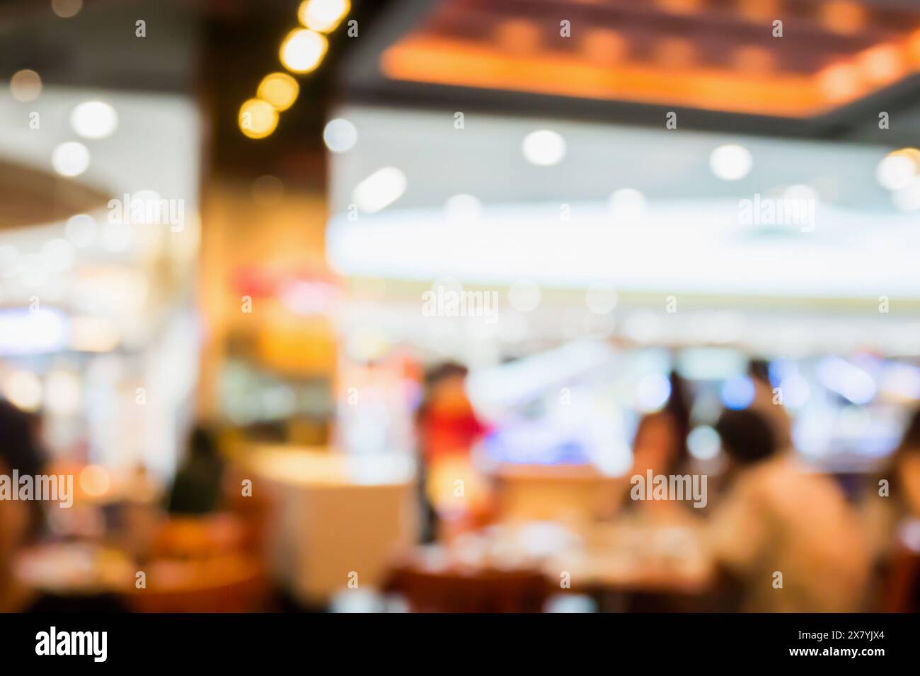 Abstract cafe coffee shoop restaurant interior blur background with ...