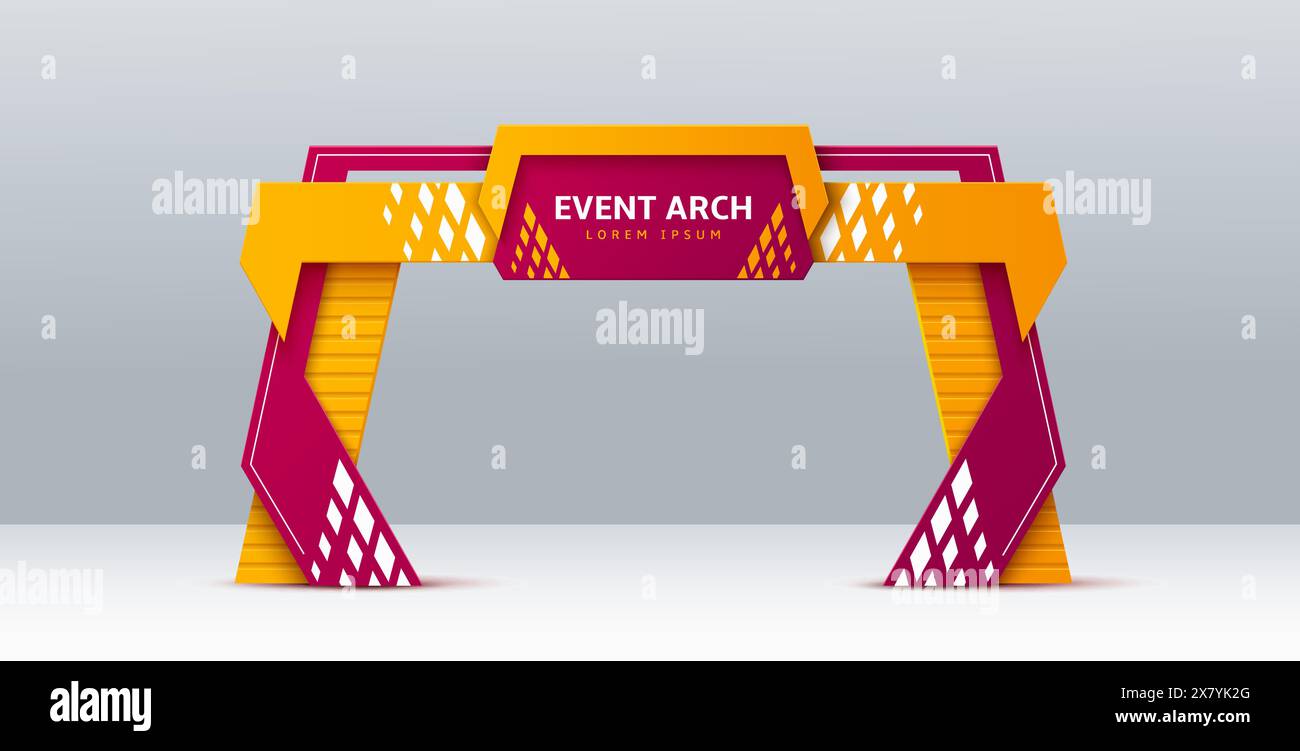 event arch, realistic 3d vector exhibition entrance or entry, modern ...