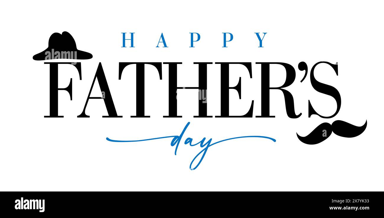 Happy Father's day postcard template. Typographic design with rd ...
