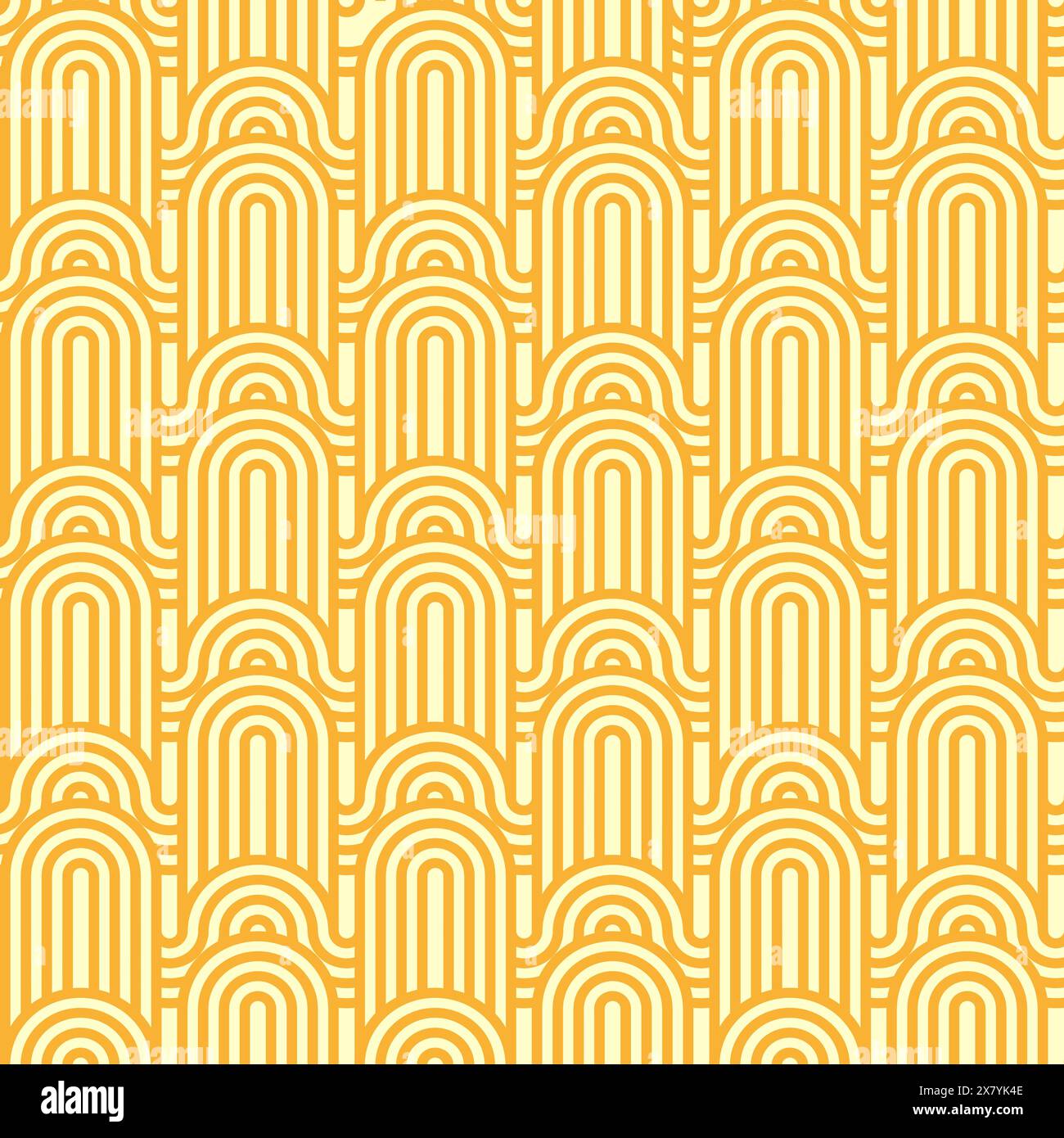 Yellow ramen noodles seamless pattern or pasta waves ornament, vector ...