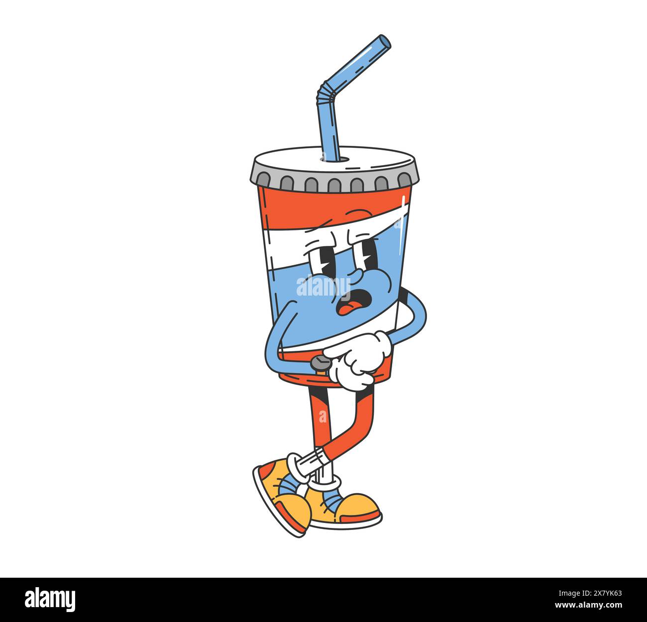 Groovy soda drink character Stock Vector Images - Alamy
