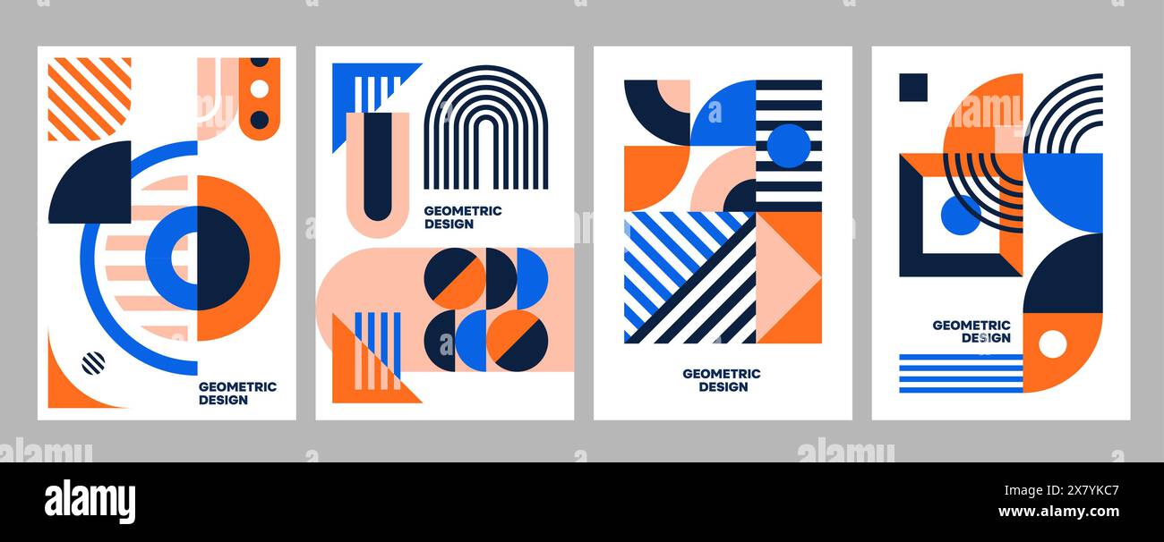 Abstract modern geometric business posters with vector pattern of ...