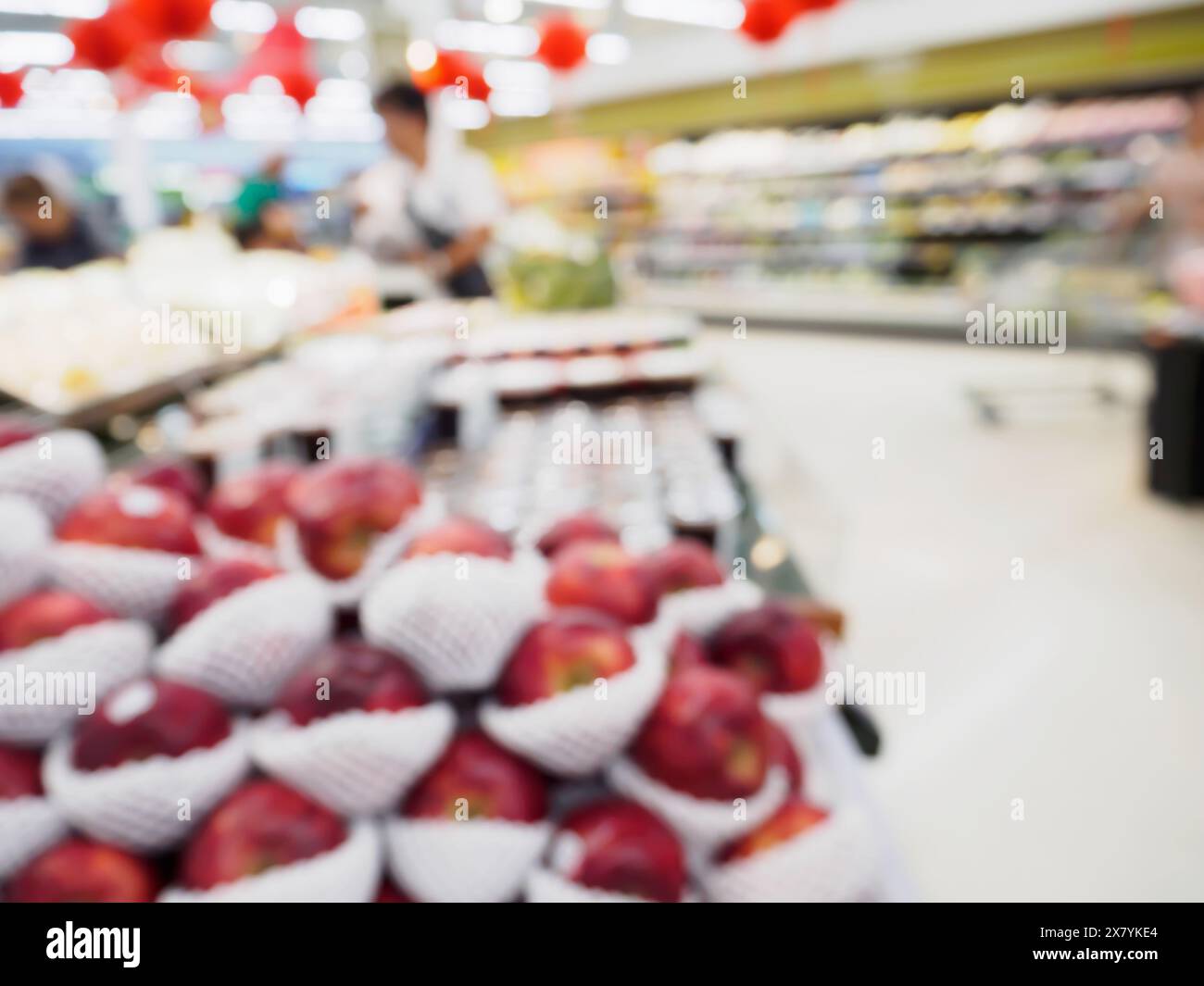 Supermarket, grocery store blur background Stock Photo - Alamy