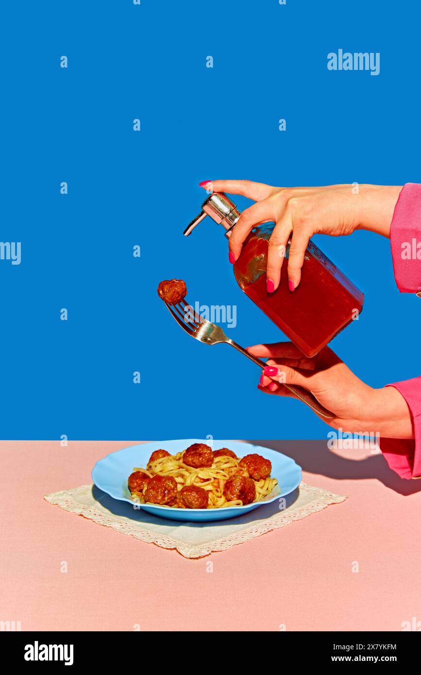 Quirky Culinary Art. Artistic and fun representation of spaghetti and ...