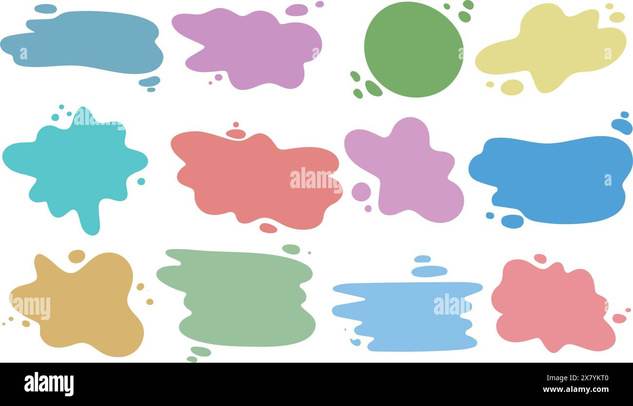 Spots of different paint colors and different shapes, set Stock Vector ...