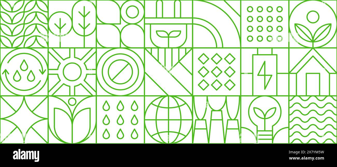 Environment nature abstract modern geometric pattern. Vector green eco ...