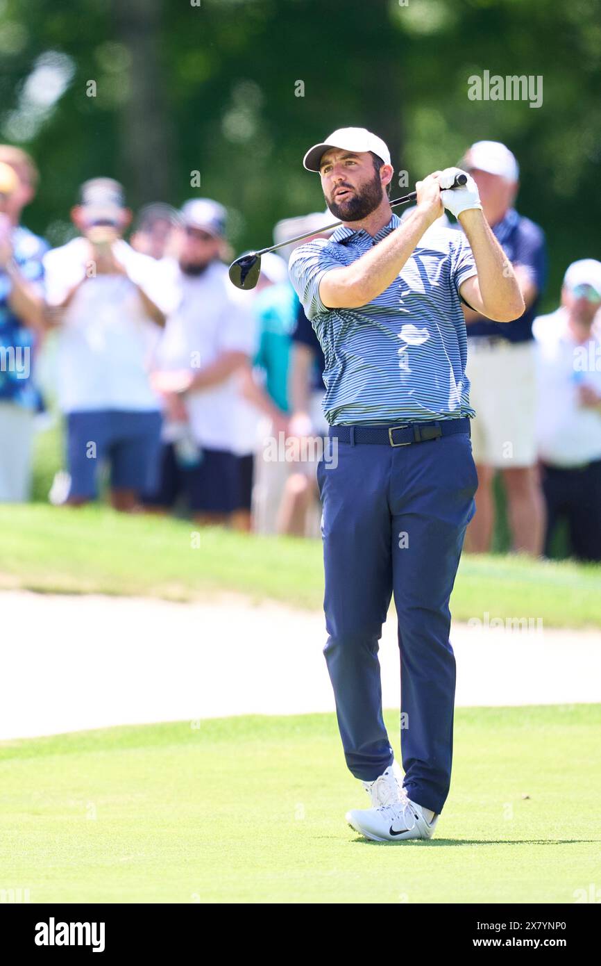 Scottie Scheffler of United States in action during Round 4 of the 2024 ...