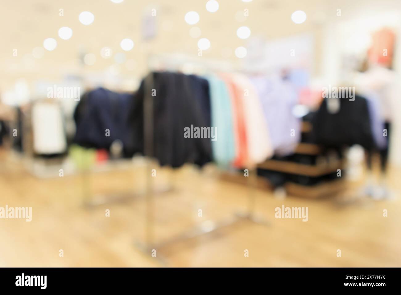 Abstract blur clothing boutique store display interior of shopping mall ...
