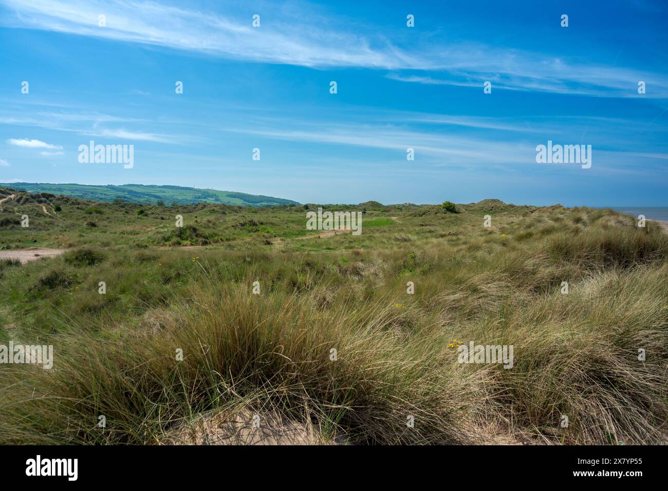 The sand dunes and beach at Talacre a popular tourist destination in ...