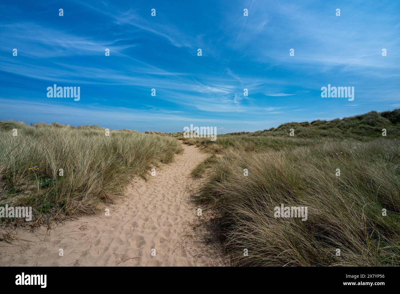 The sand dunes and beach at Talacre a popular tourist destination in ...