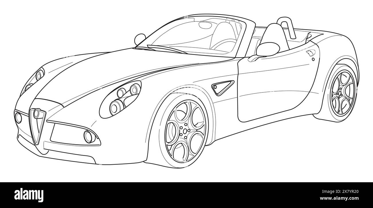 Alfa Romeo 8C 2009 coloring page Stock Vector Image & Art - Alamy