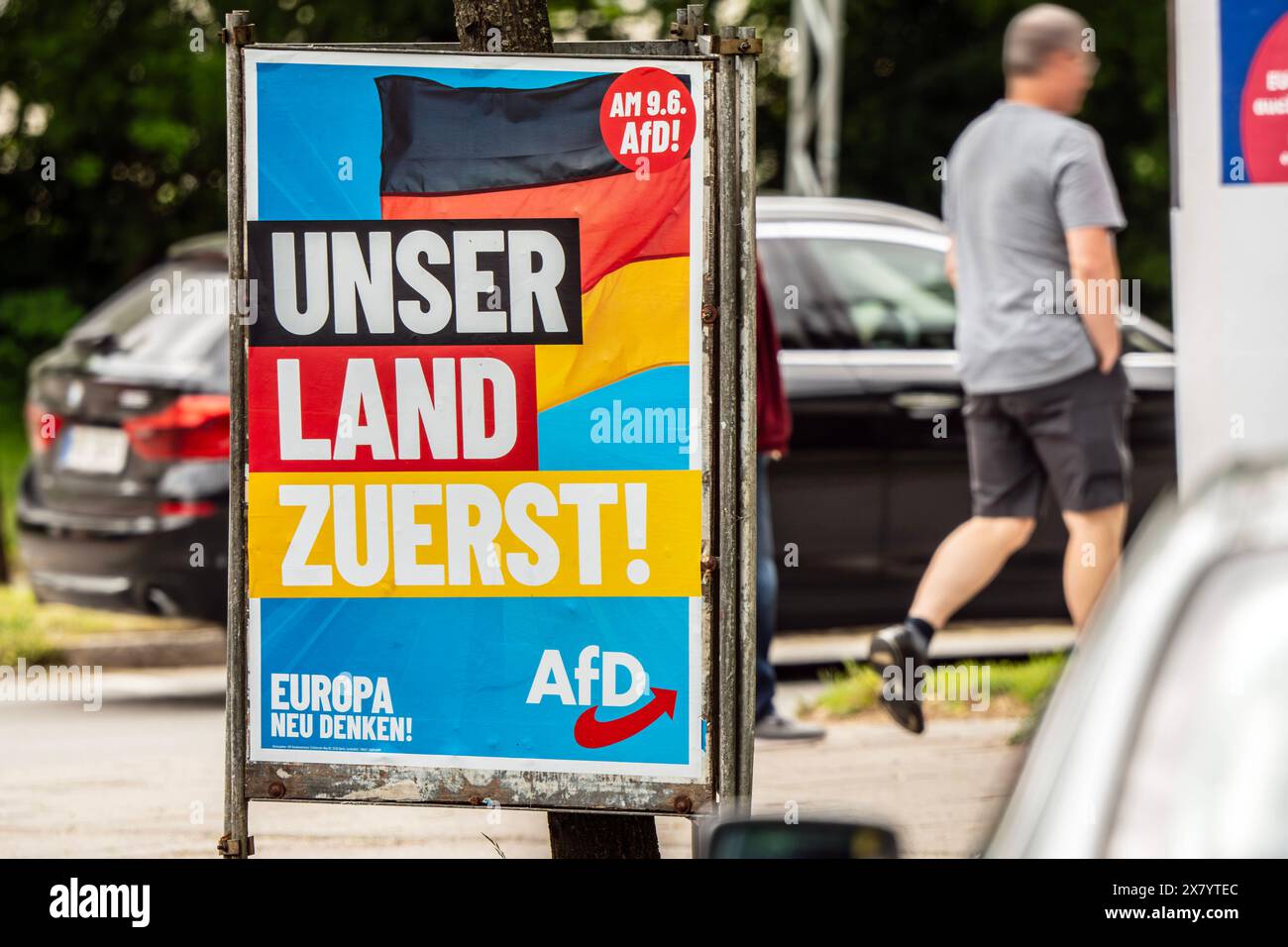 AFD Wahlplakat, Unser Land zuerst, München, Mai 2024 Deutschland ...
