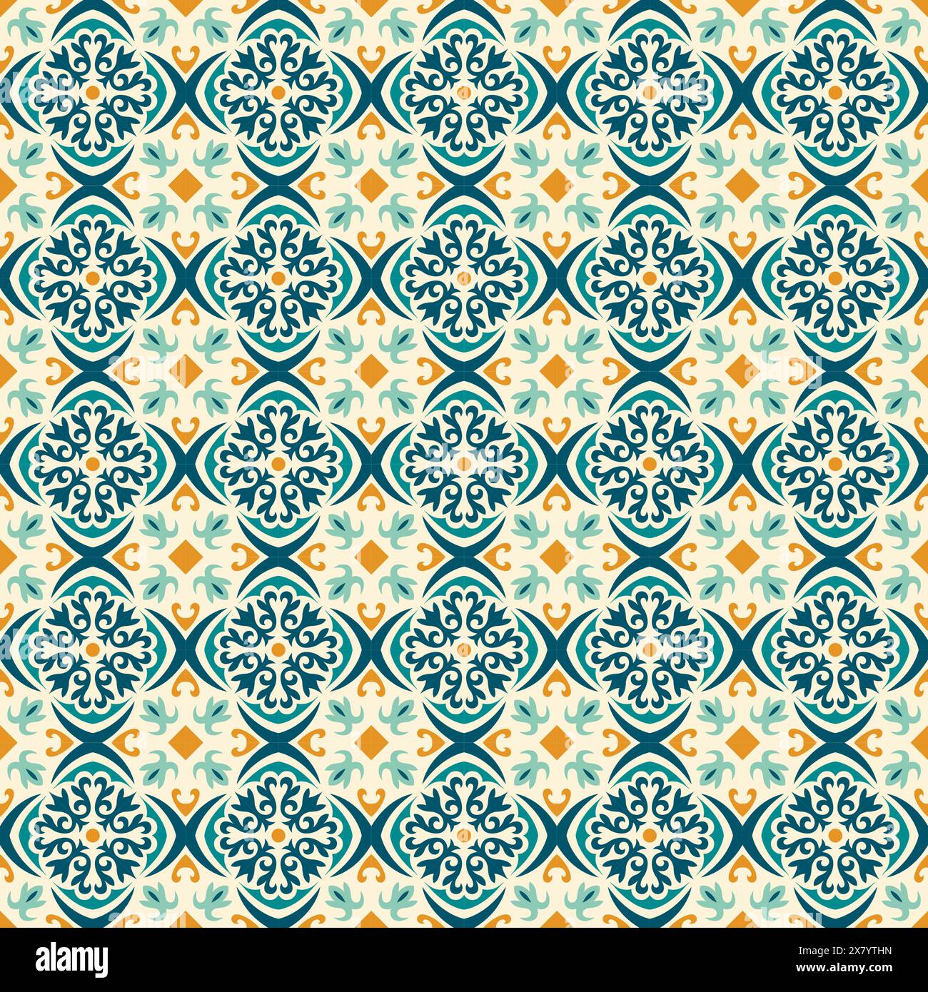 Italian tile pattern vector seamless with vintage ornaments Stock ...