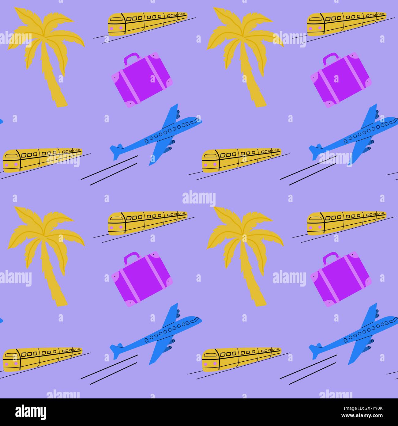 Travel destinations summer seamless pattern. Can used for textile ...