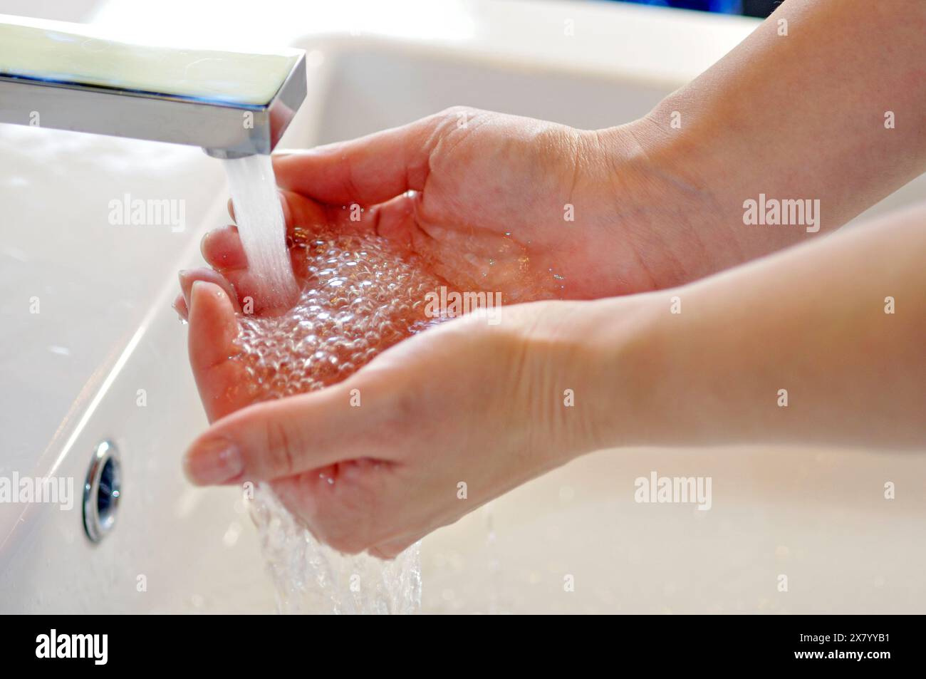 Woman Washing Hands Stock Photo - Alamy