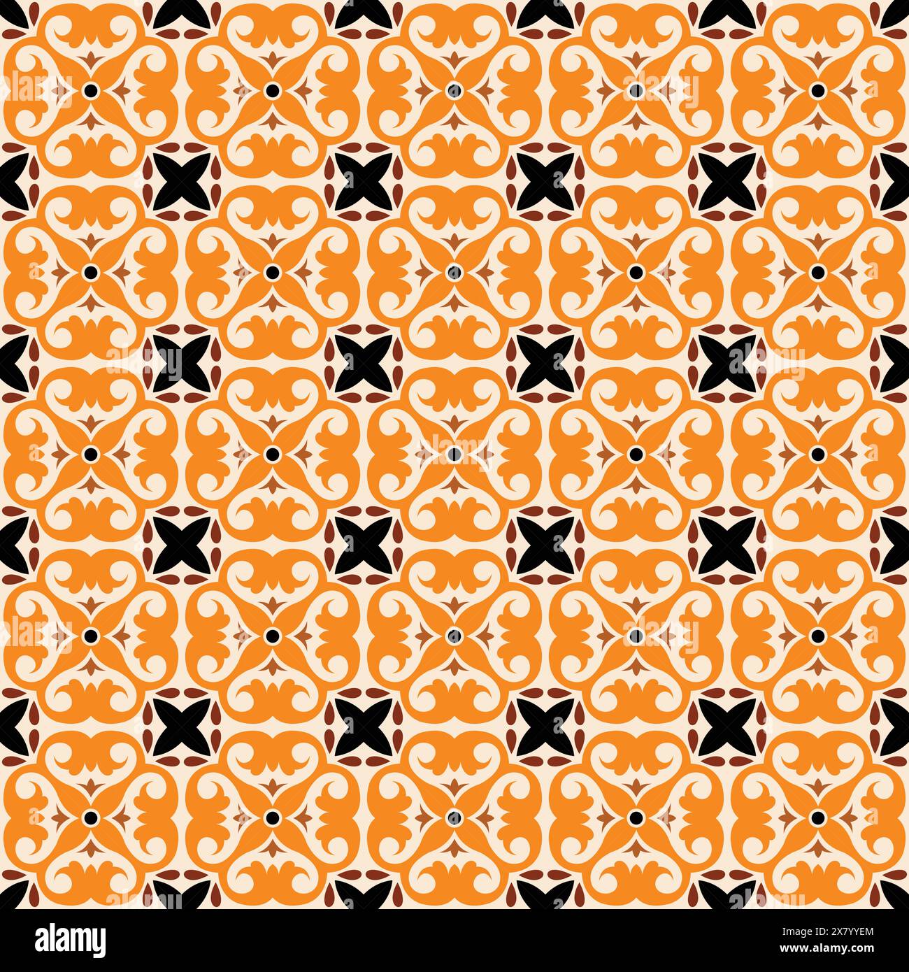 Italian tile pattern vector seamless with vintage ornaments. Tiled ...