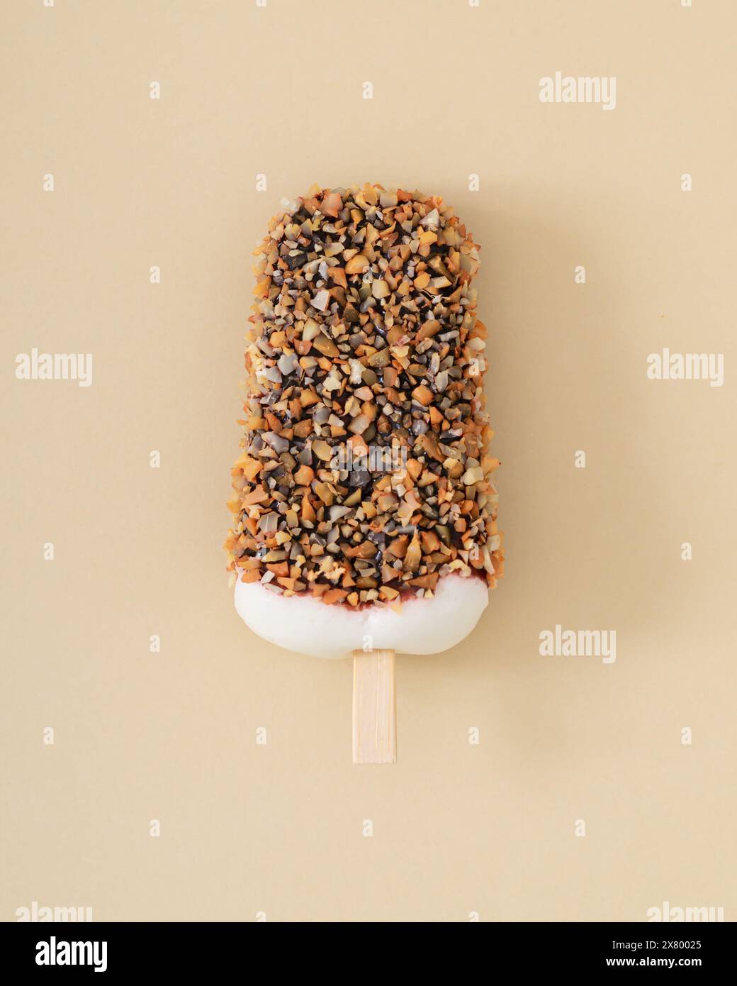 Ice cream popsicle on pastel cream background. Minimal summer concept ...
