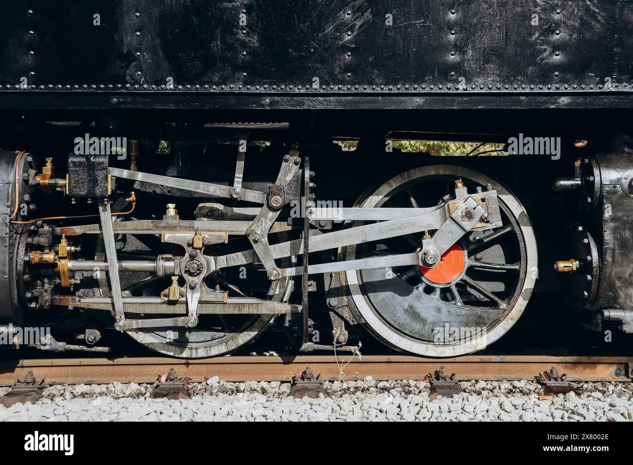 Close up of the 1920s vintage steam train in Provence, southern France ...