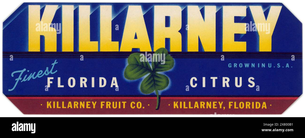 Killarney Citrus Label (circa 1930-1950) anonymous artist - vintage ...