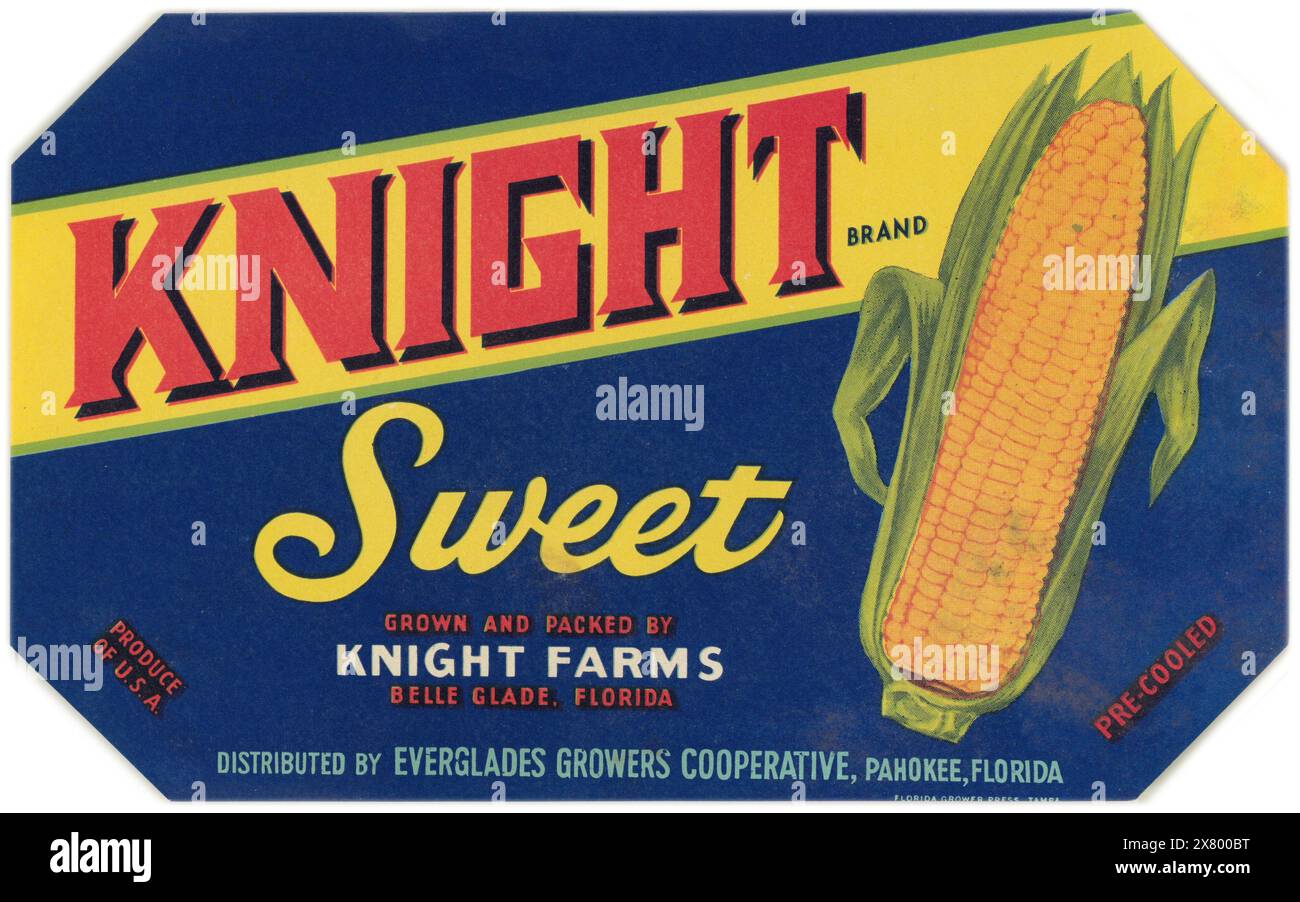 Knight Brand Sweet Corn Label (circa 1930-1950) anonymous artist Stock ...