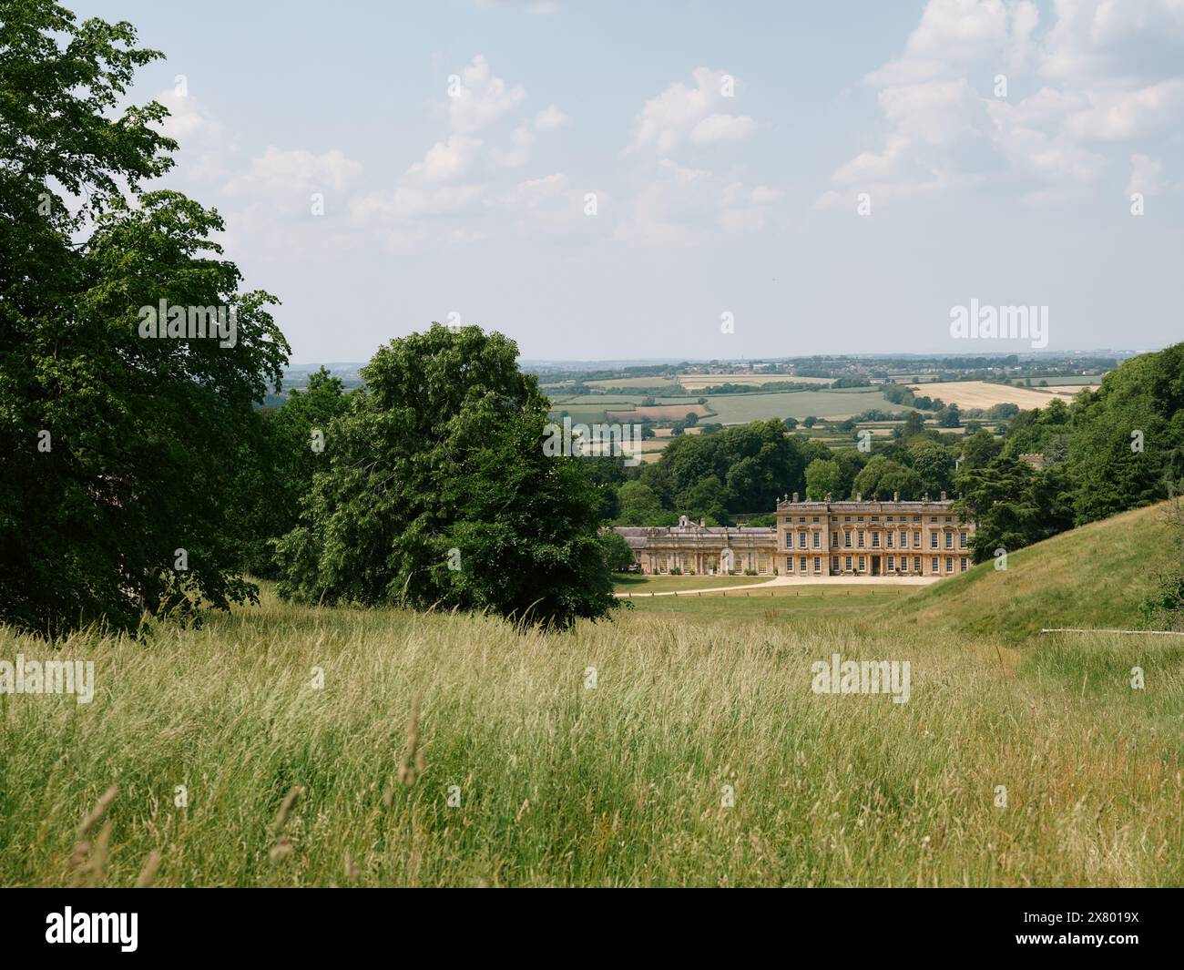 A beautiful summer day at Dyrham Park baroque English country house in ...