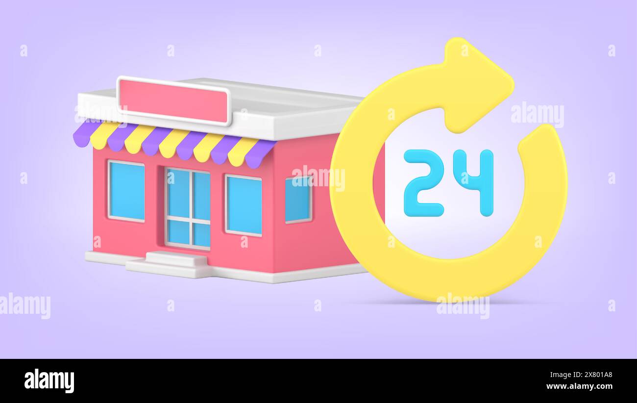 Grocery department store building shopping buying goods 24 hours always ...