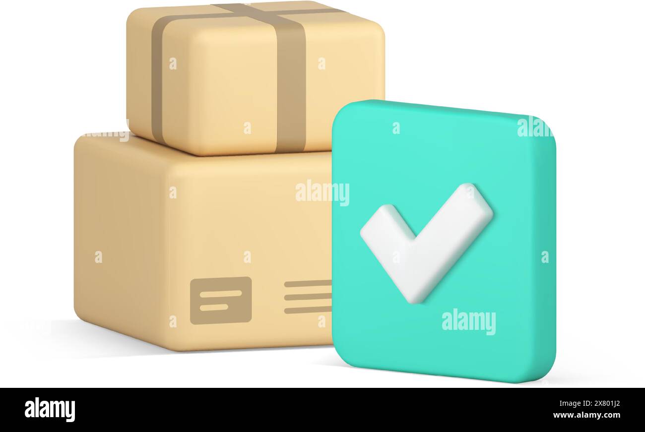 Courier delivery service cardboard box parcel success send receive ...