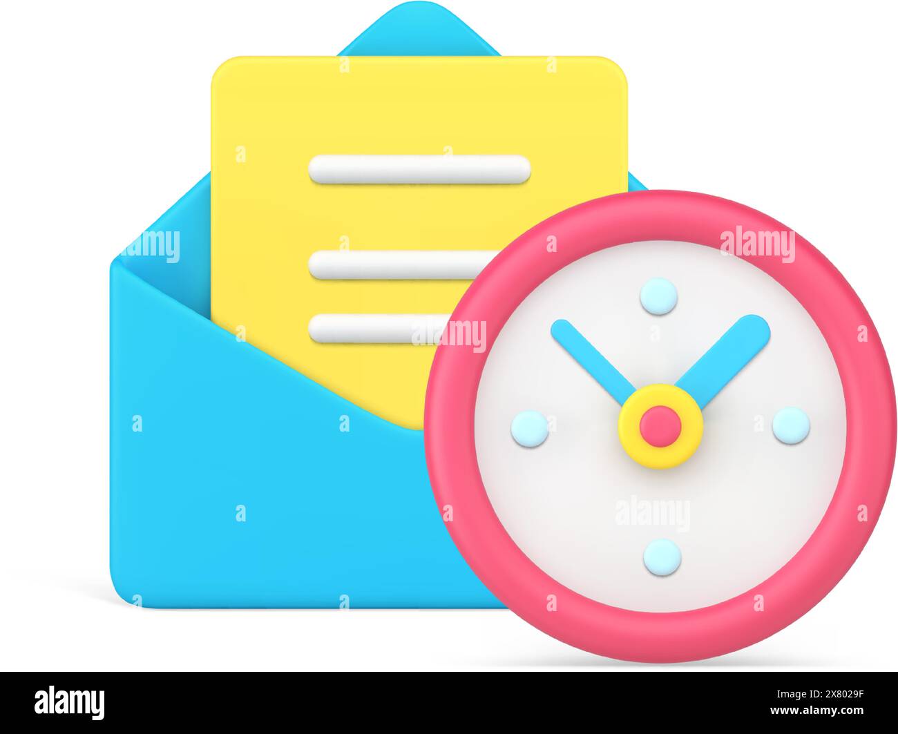 Send email time notification with timer alarm clock 3d vector ...