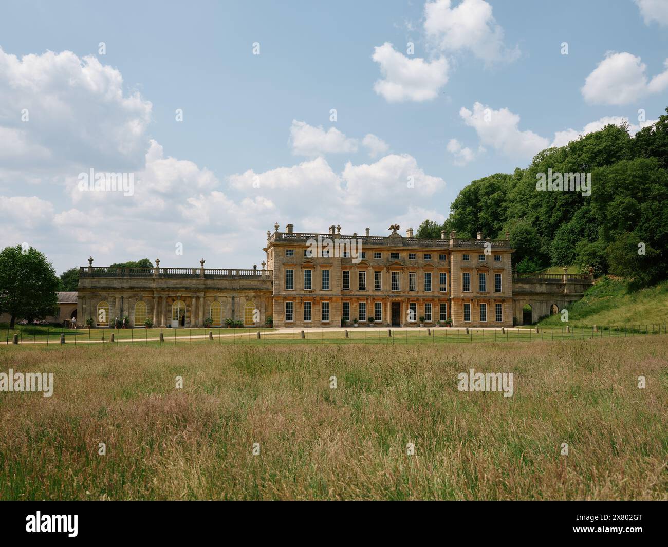 A beautiful summer day at Dyrham Park baroque English country house in ...