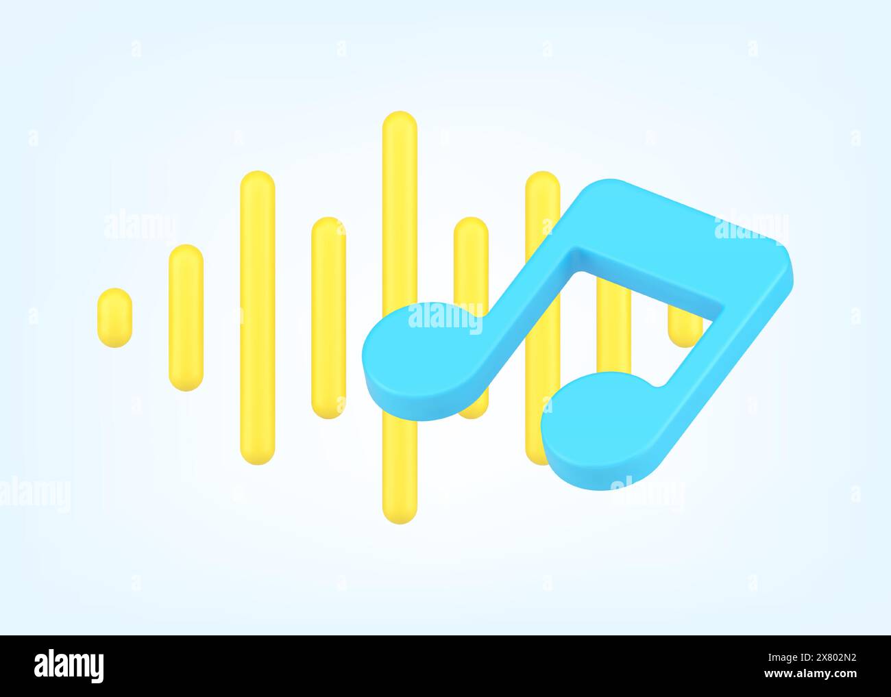 Musical application isometric template with notes and sound wave 3d ...