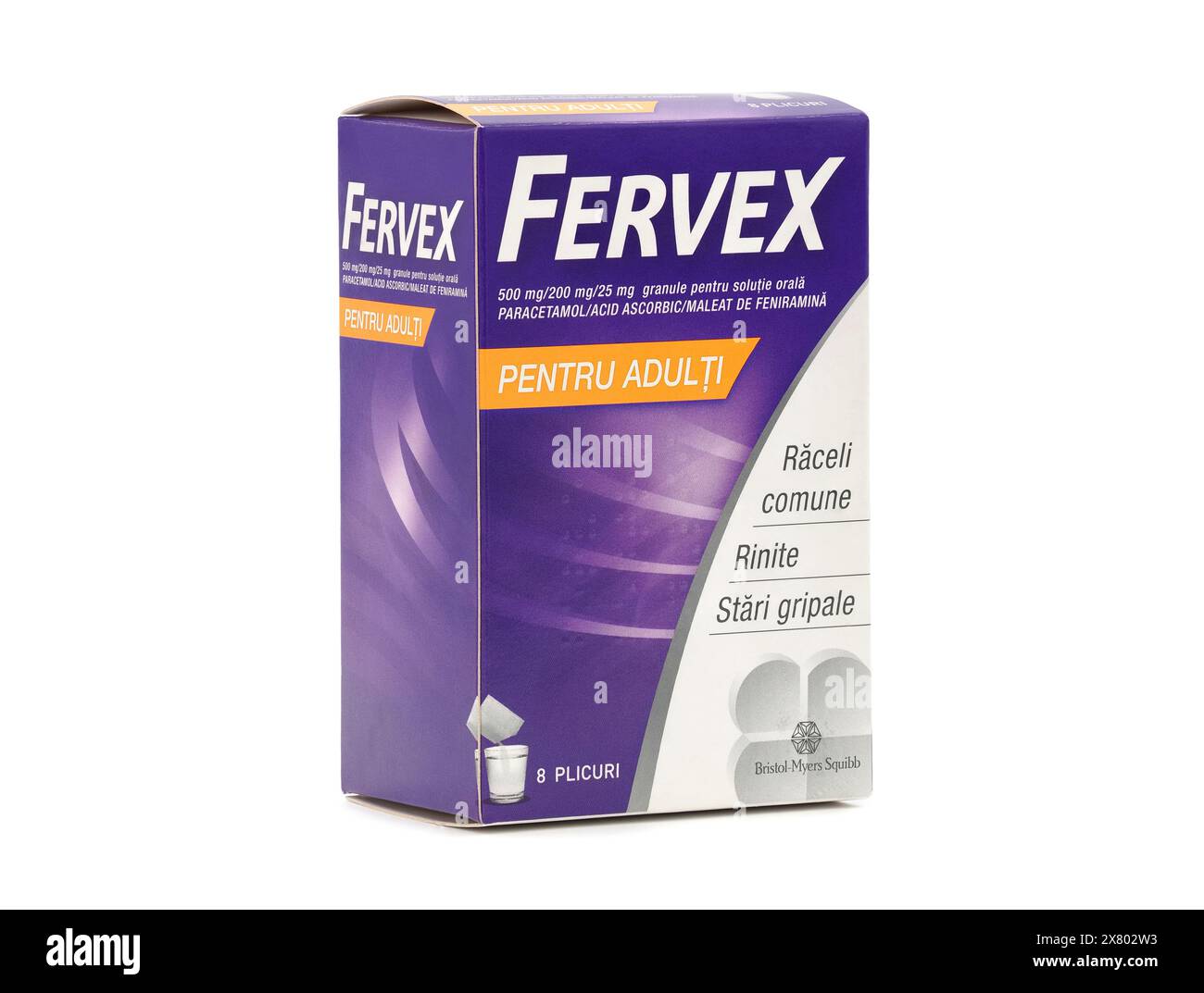 BUCHAREST, ROMANIA - DECEMBER 14, 2020. Pack of Fervex for adults, 8 ...