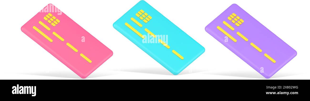 Banking service customer plastic credit card decorative design template ...
