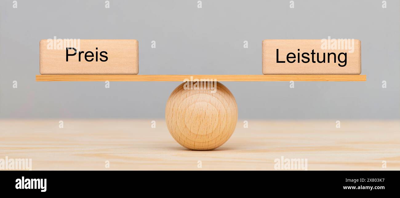 Preis und Leistung Preis und Leistung bilden auf der Waage ein ...