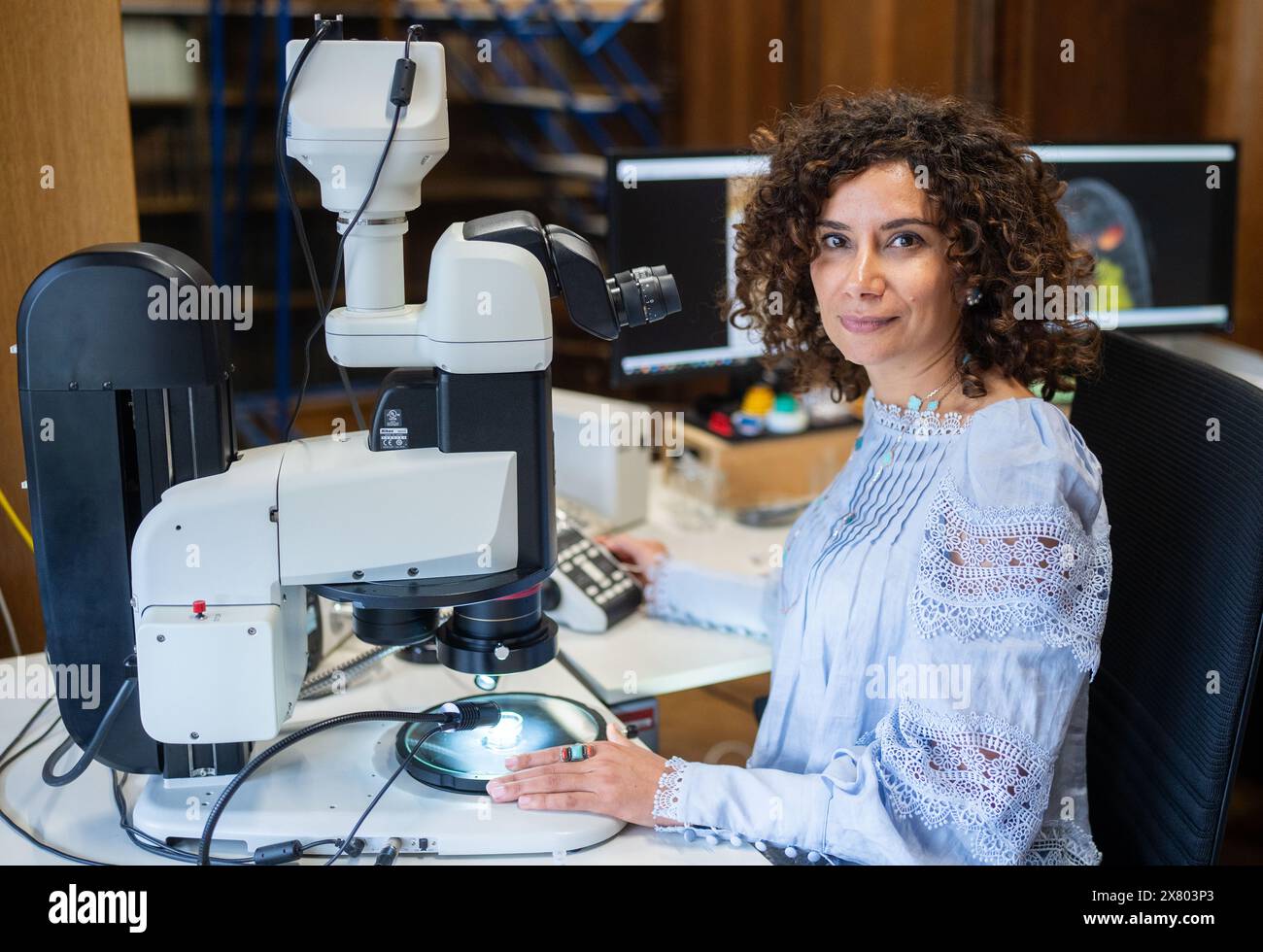 Scientist of the Natural History Museum (NHM), Nesrine Akkari during an ...