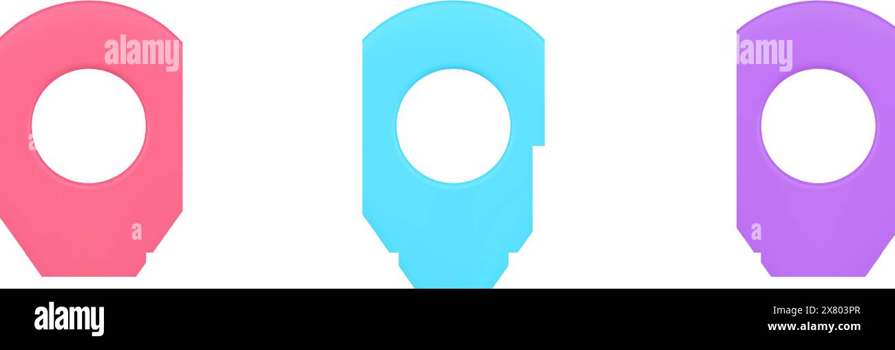 Multicolored map pin location GPS symbol collection 3d icon vector ...