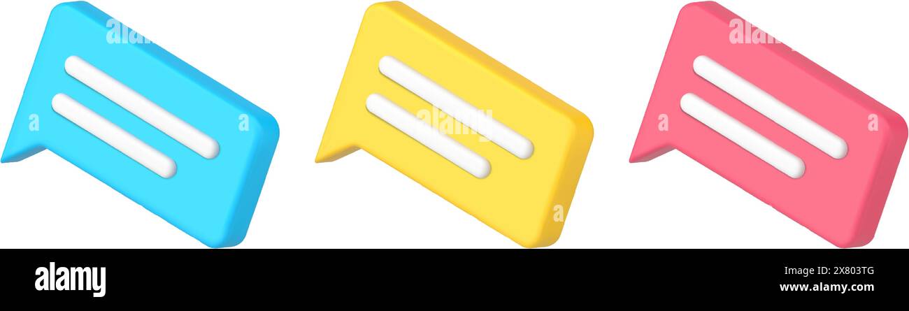 Blue, yellow and red dialogue reminder chatting notification in speech ...