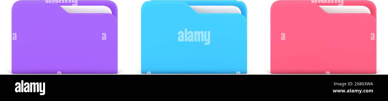 Isometric folder set for important paper documents information storage ...