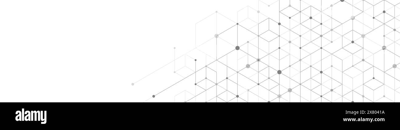 Modern technology illustration with square grid. Technology banner ...