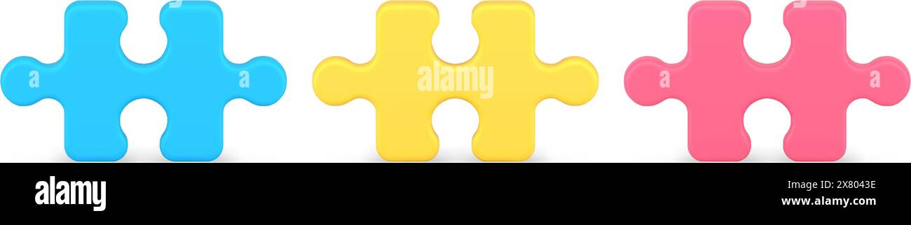 Matching puzzle pieces 3d Stock Vector Images - Alamy