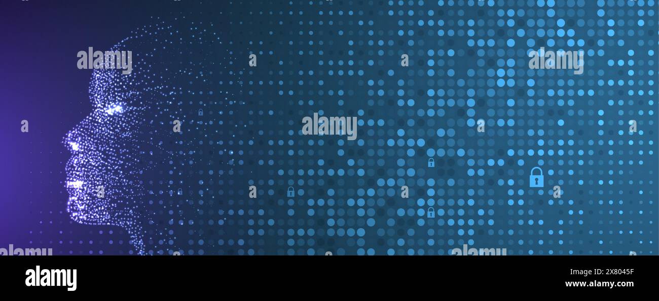 Abstract Artificial intelligence. Cloud computing. Machine learning. Technology web background ...