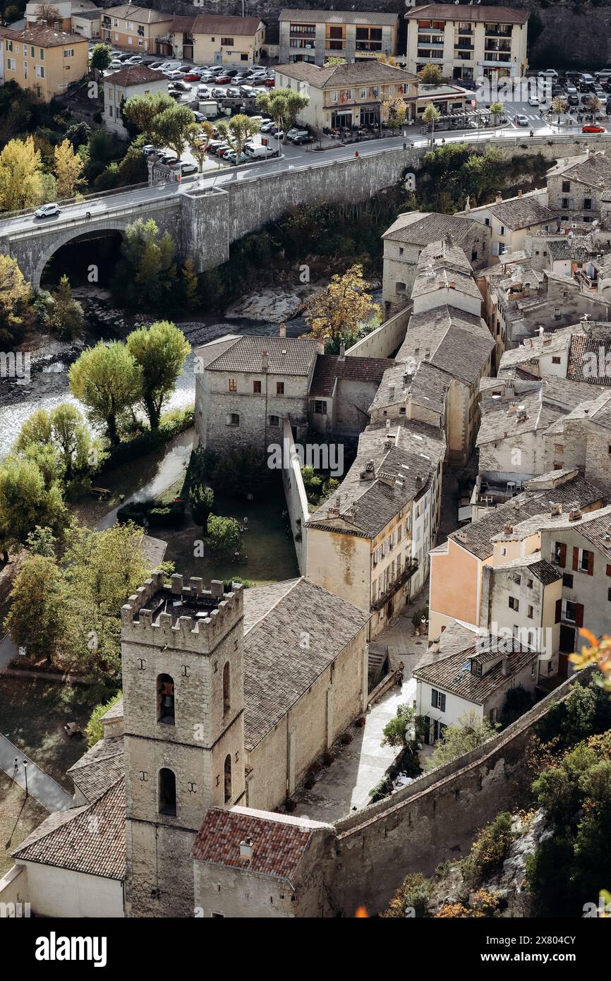 Entrevaux, France - 30.10.2022 : View of the medieval town of Entrevaux ...