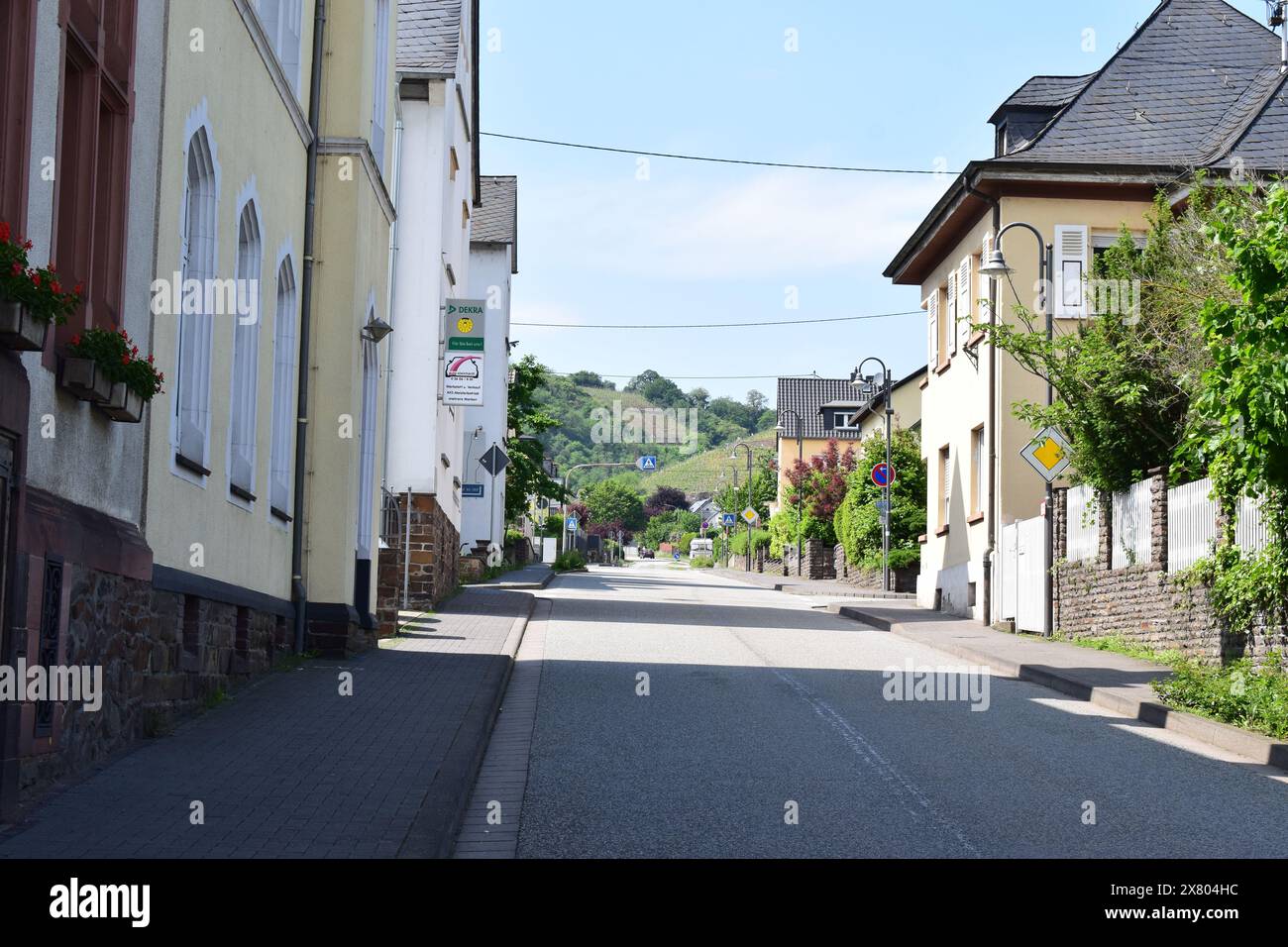 village street in Winningen during Myy 2024 Stock Photo - Alamy