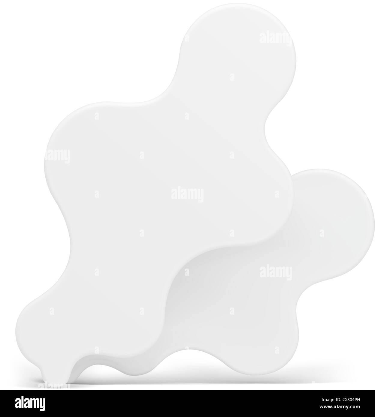 White curved leaves abstract romantic foliage herbal plant decor ...