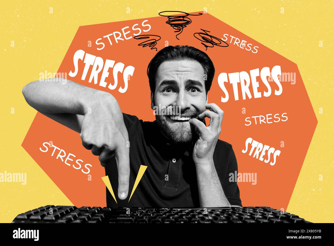 Composite sketch image photo collage of young person depressed stress ...